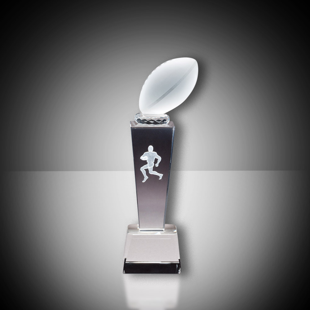 3D Crystal Football Column Trophy - Crystal Images, Inc.