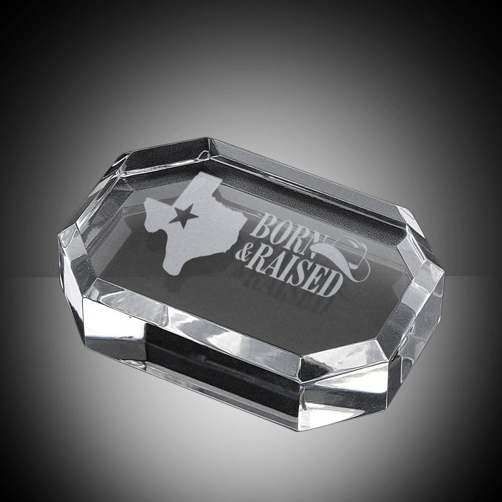 Acrylic Beveled Octagon Paperweight - Crystal Images, Inc.