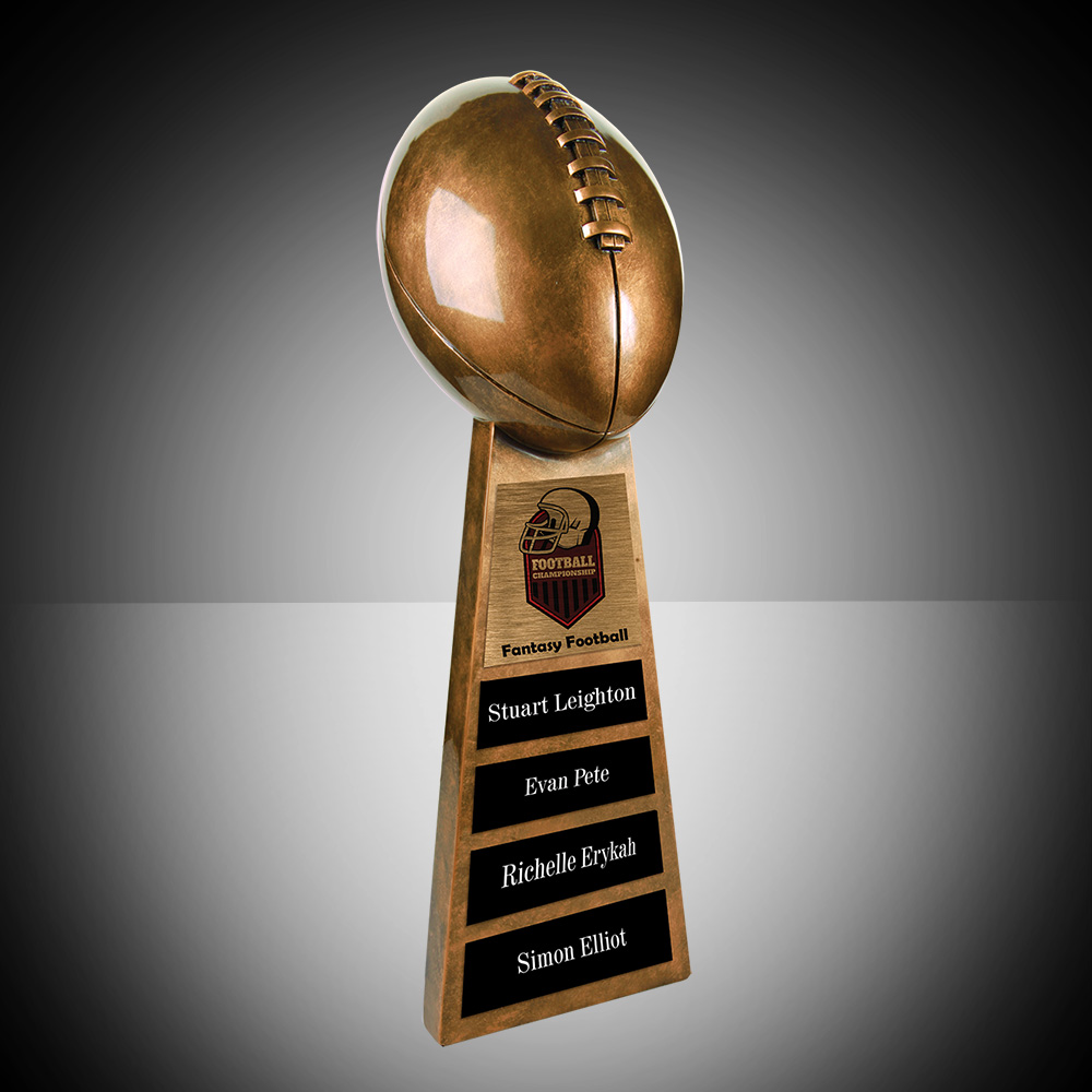 Resin Antique Football Trophy Tower - Crystal Images, Inc.