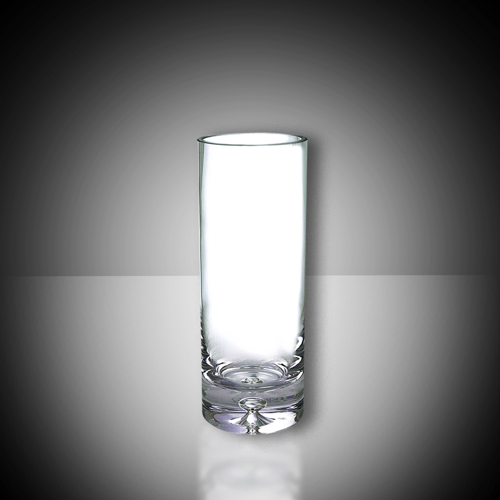 Crystal Cylinder Vase with Bubble Base - Crystal Images, Inc.