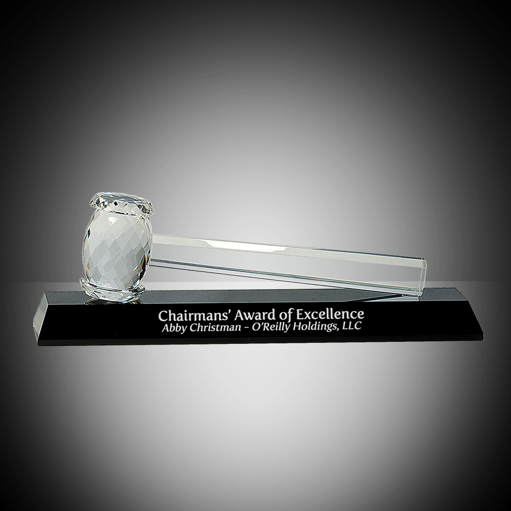 Crystal Gavel Set with Black Base - Crystal Images, Inc.