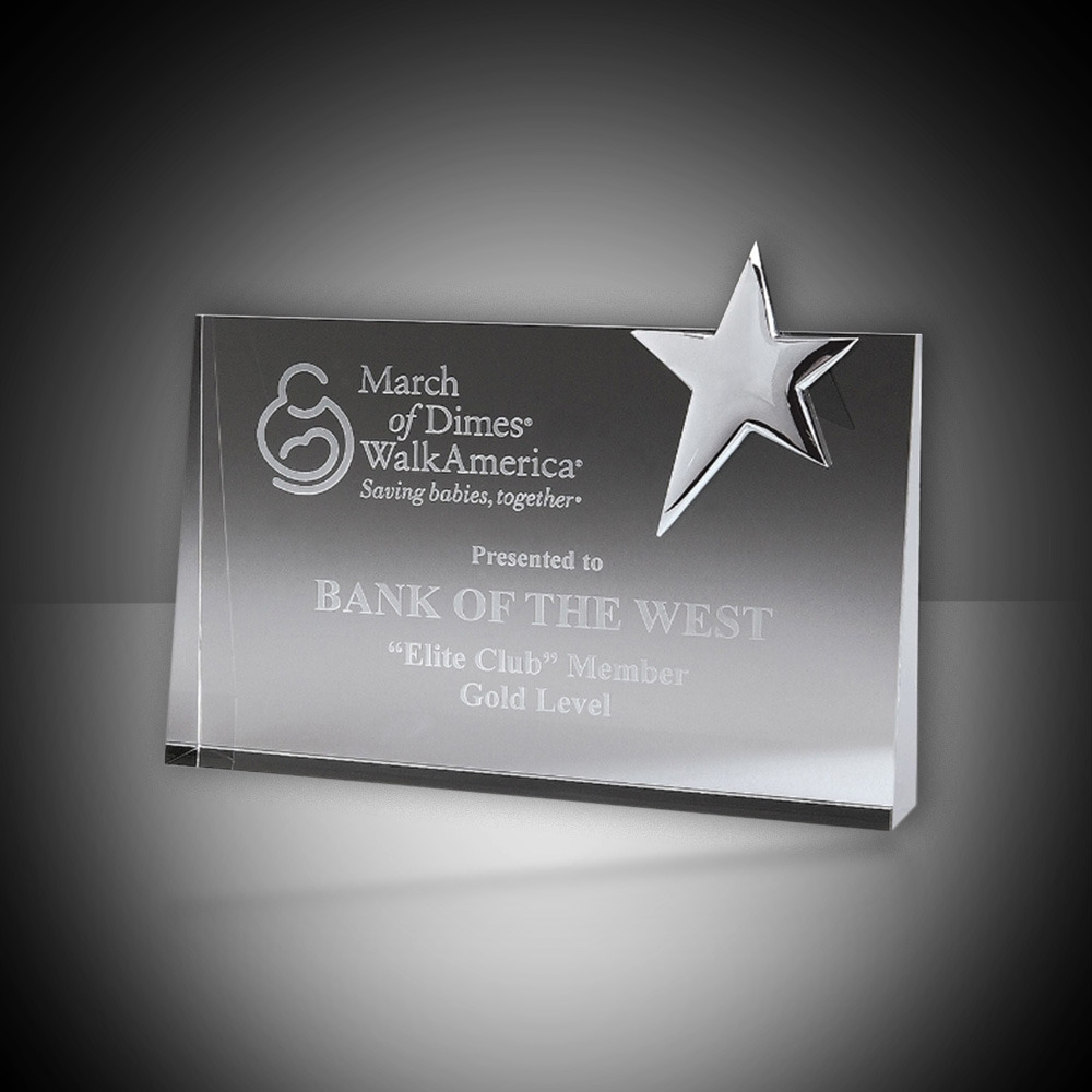 Crystal Horizontal Chrome Star Tower - Crystal Images, Inc.