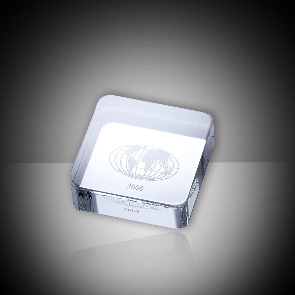 Crystal Rounded Square Paperweight - Crystal Images, Inc.