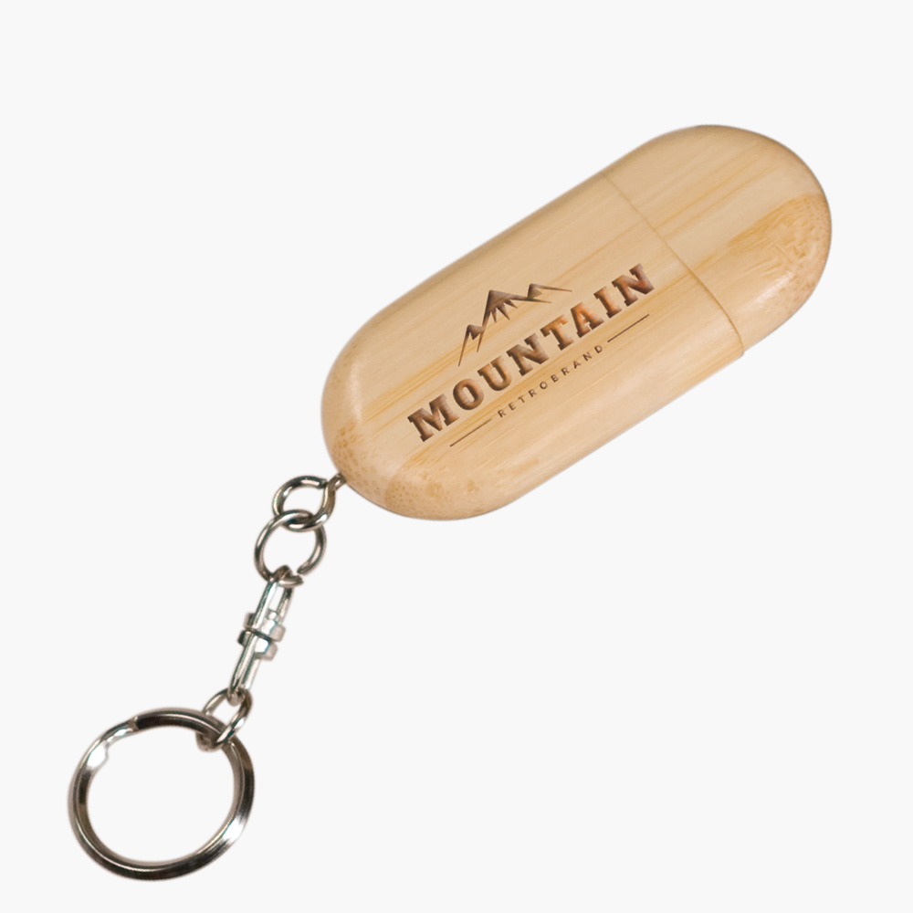 Engraved Bamboo USB Keychain - Crystal Images, Inc.