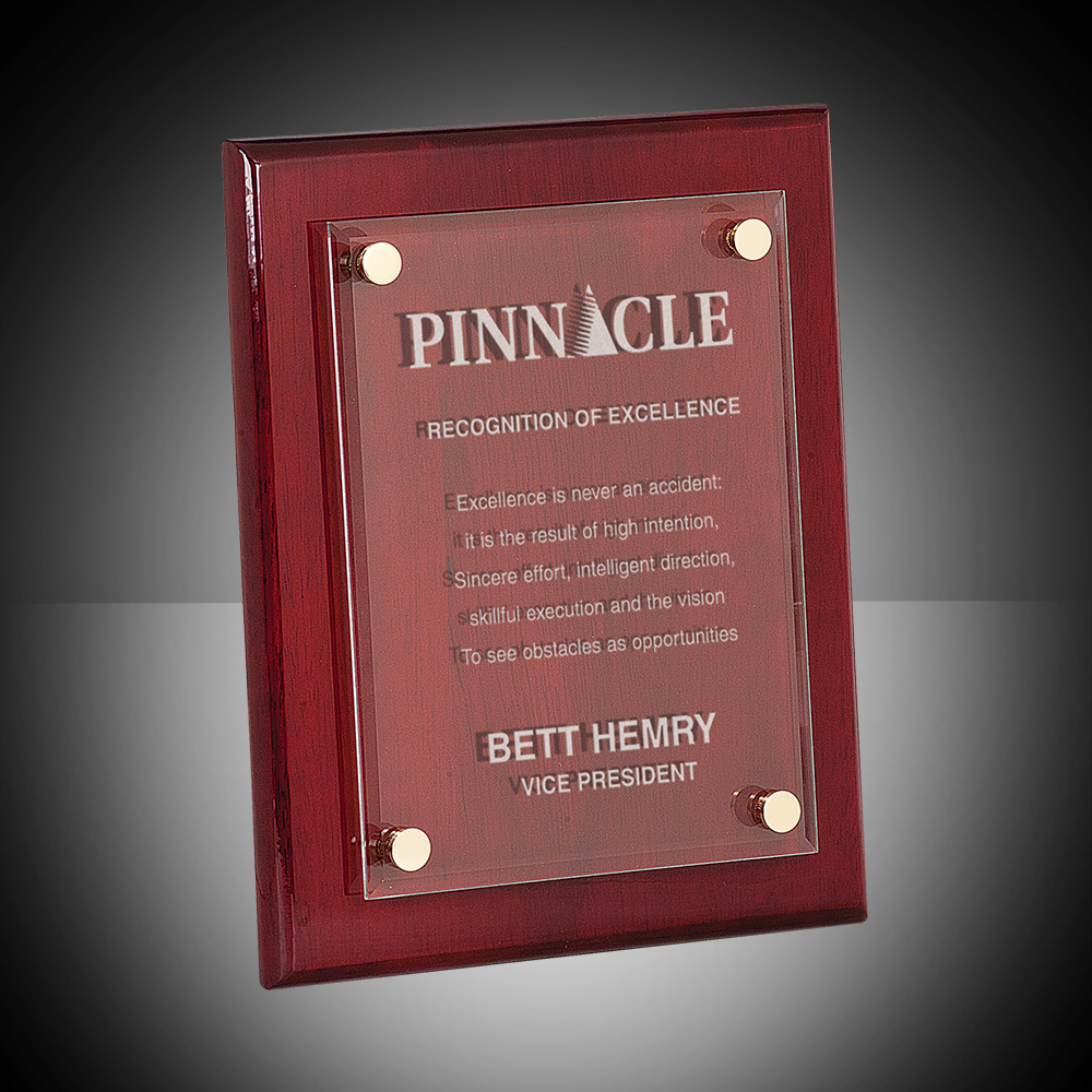 Floating Acrylic Rosewood Plaque - Crystal Images, Inc.