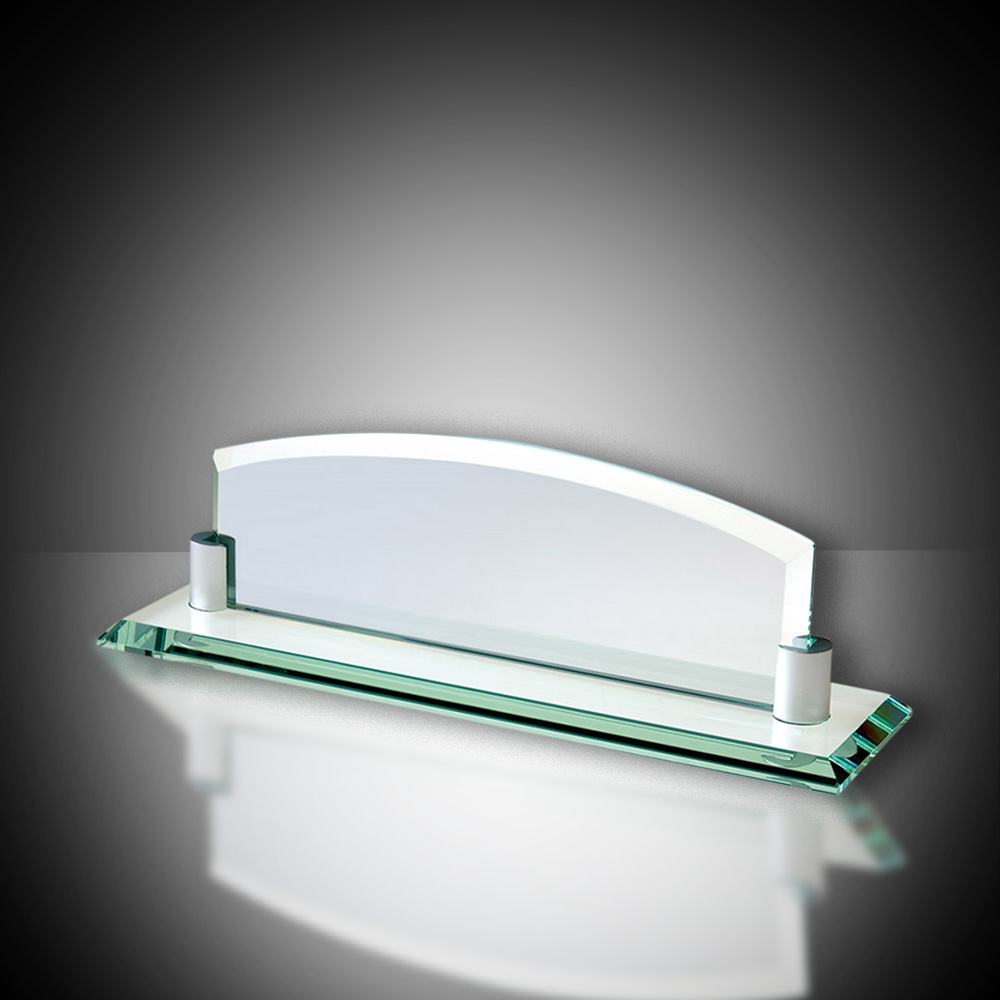 Glass Arch Desk Name Plate – Crystal Images, Inc.