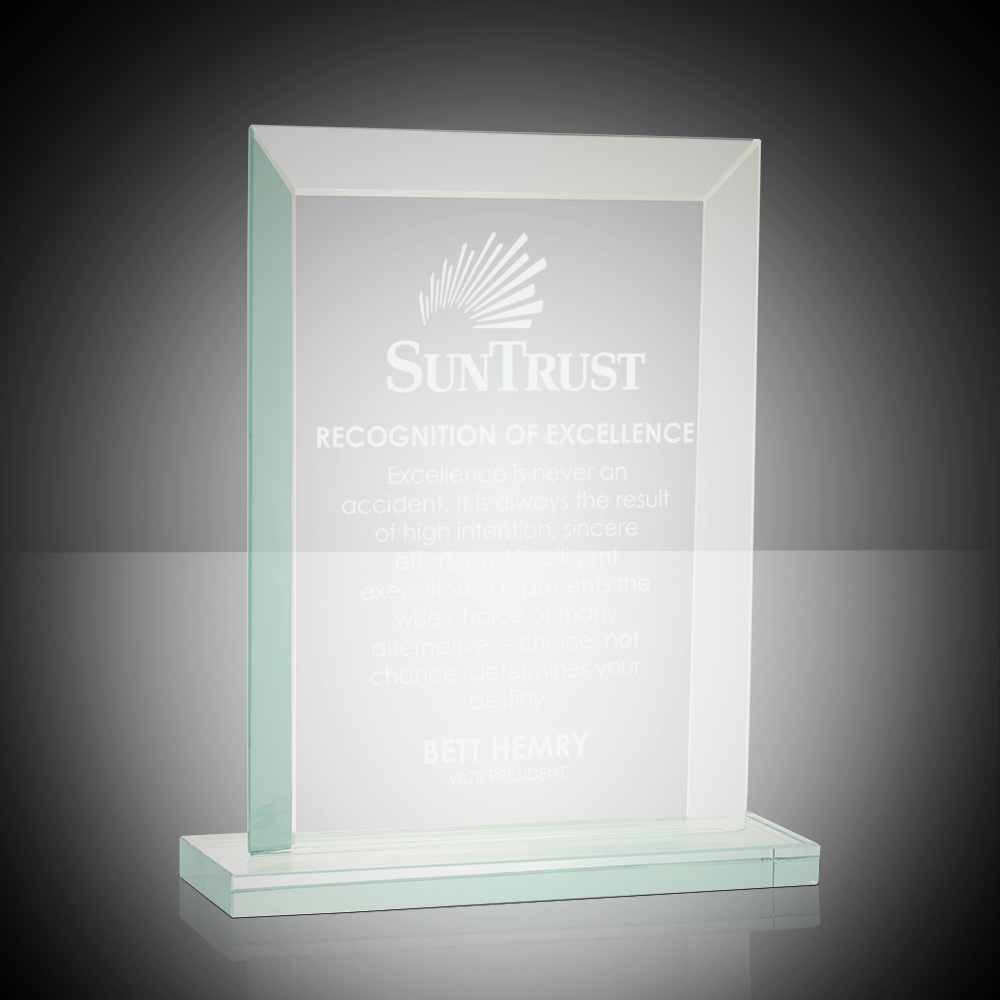 Glass Beveled Rectangle Award - Crystal Images, Inc.