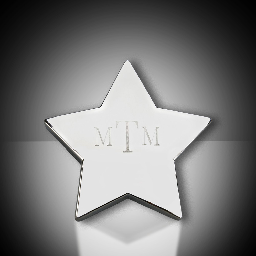 Engraved Metal Star Paperweight - Crystal Images, Inc.