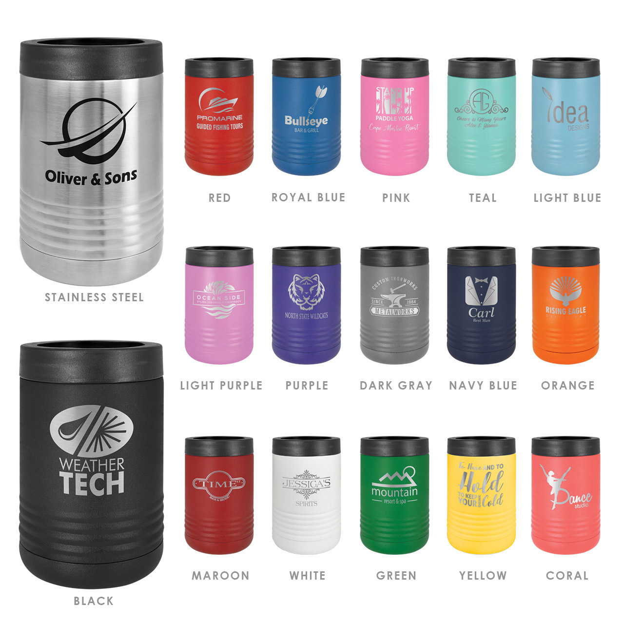 Personalized Stainless Steel Insulated Beverage Can Holder - Crystal ...