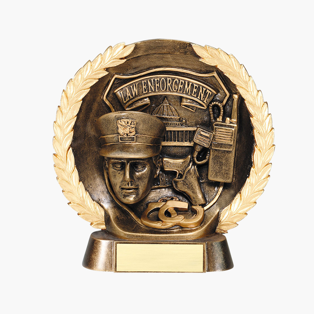 Resin Antique 3D Law Enforcement Circle Award - Crystal Images, Inc.