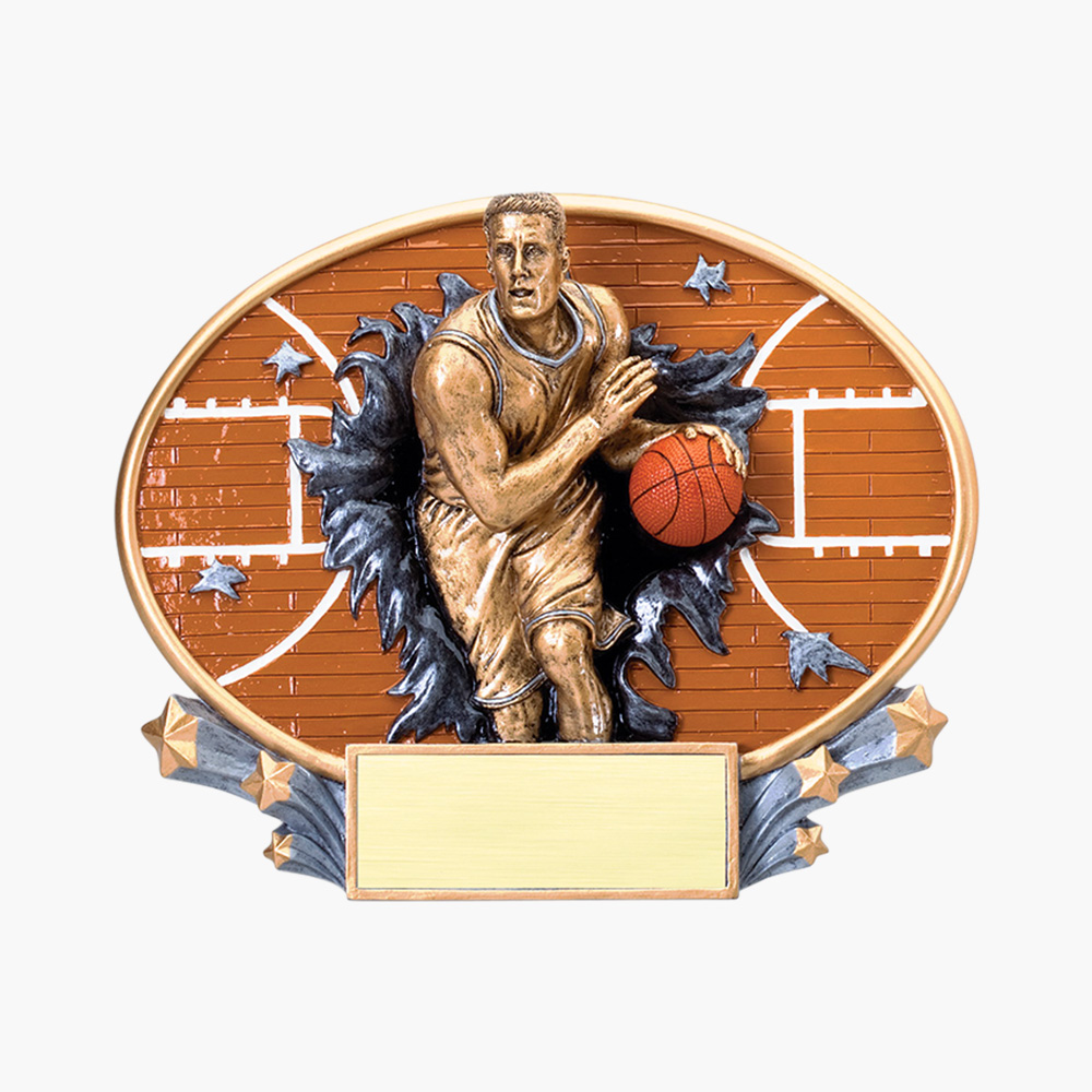 Resin Breakout Basketball Standing Plaque - Crystal Images, Inc.