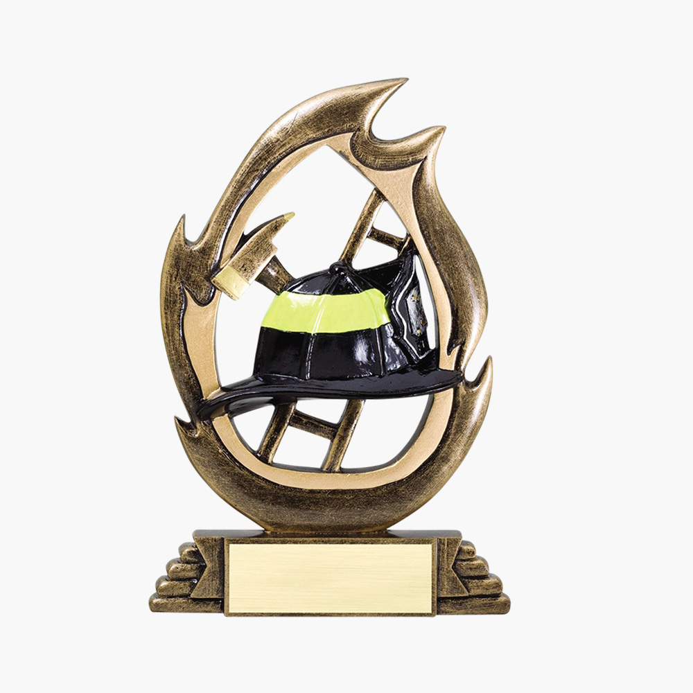 Resin Firefighters On Fire Award - Crystal Images, Inc.
