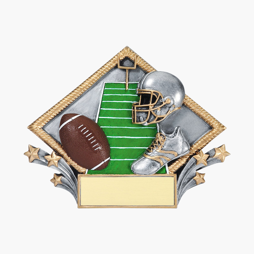 Resin Football Diamond Standing Plaque - Crystal Images, Inc.