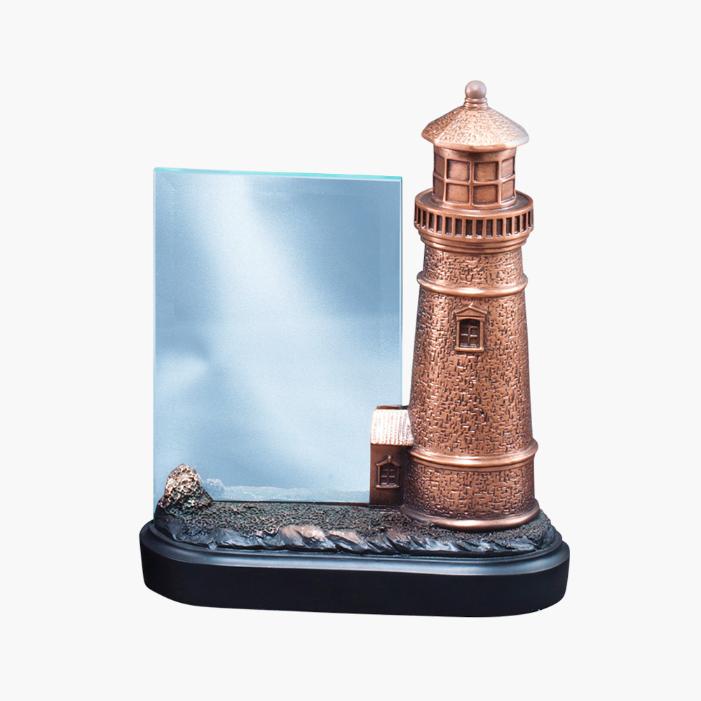 Resin Lighthouse with Glass Plaque Award - Crystal Images, Inc.