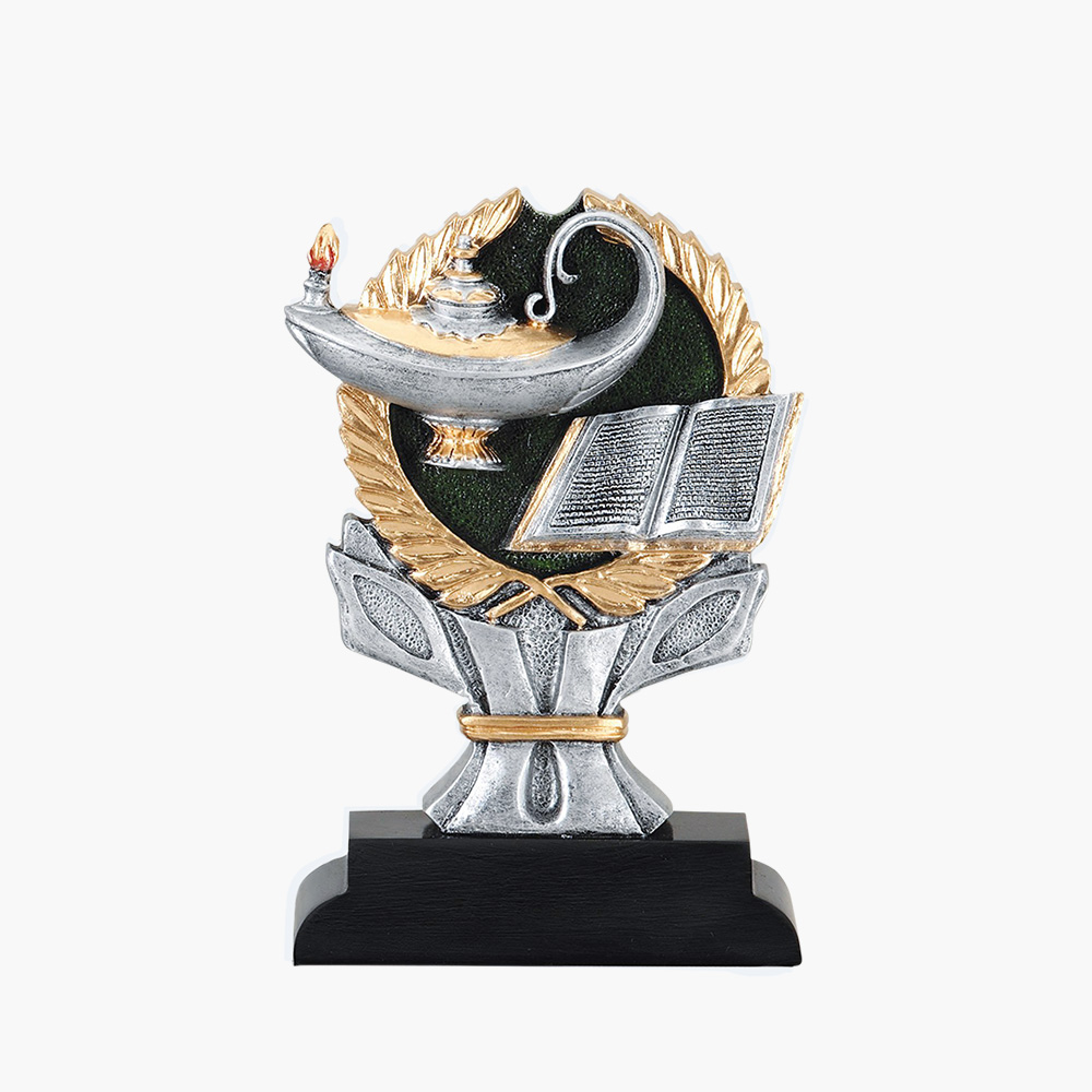Resin Painted Lamp of Knowledge Wreath Award – Crystal Images, Inc.