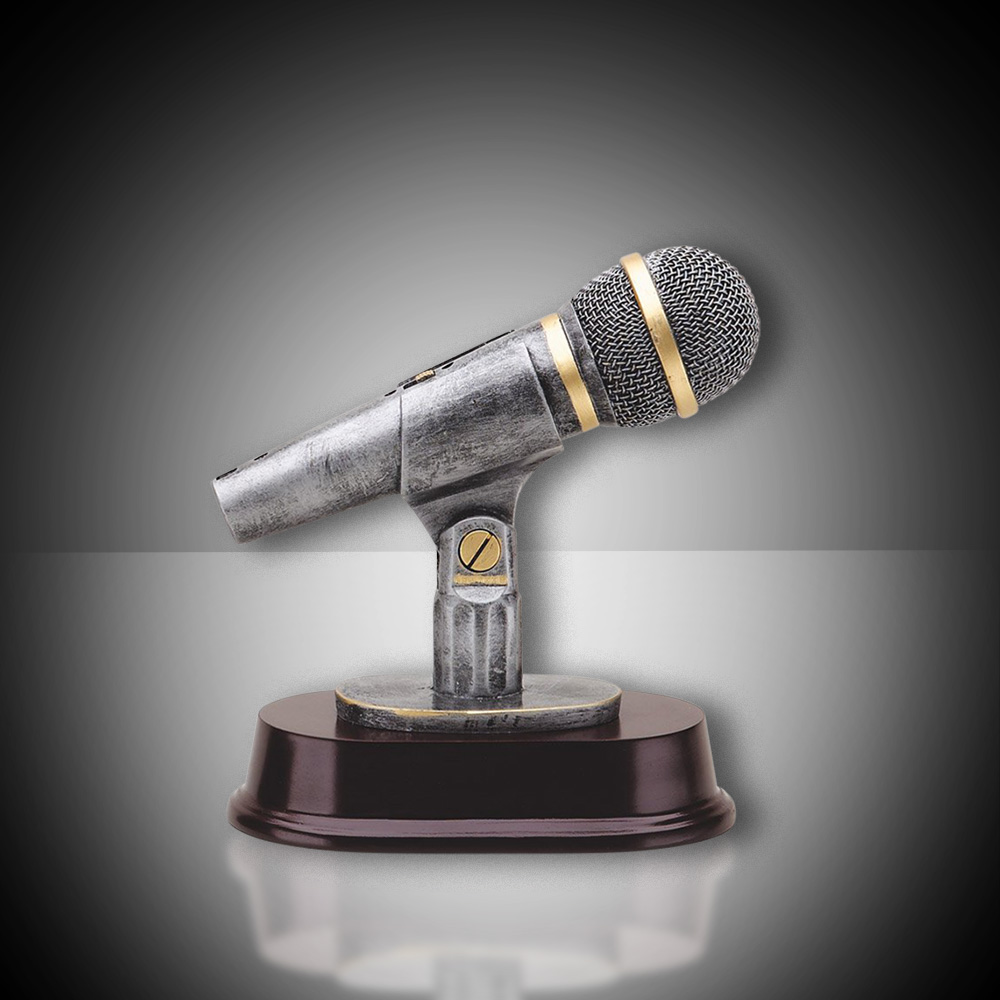 Resin Realistic Microphone Award - Crystal Images, Inc.