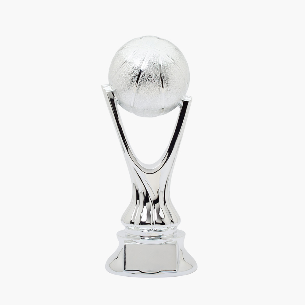 Resin Silver Basketball Victory Tower - Crystal Images, Inc.
