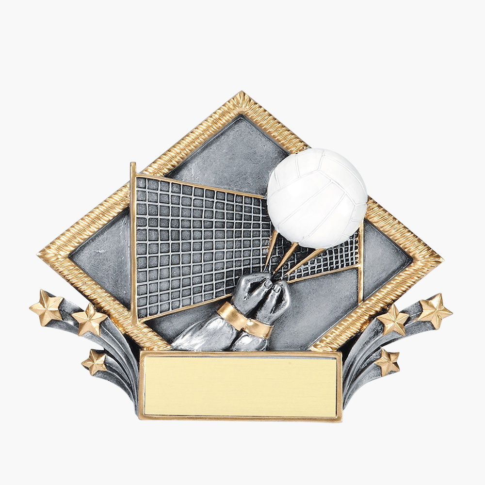 Resin Volleyball Diamond Standing Plaque - Crystal Images, Inc.