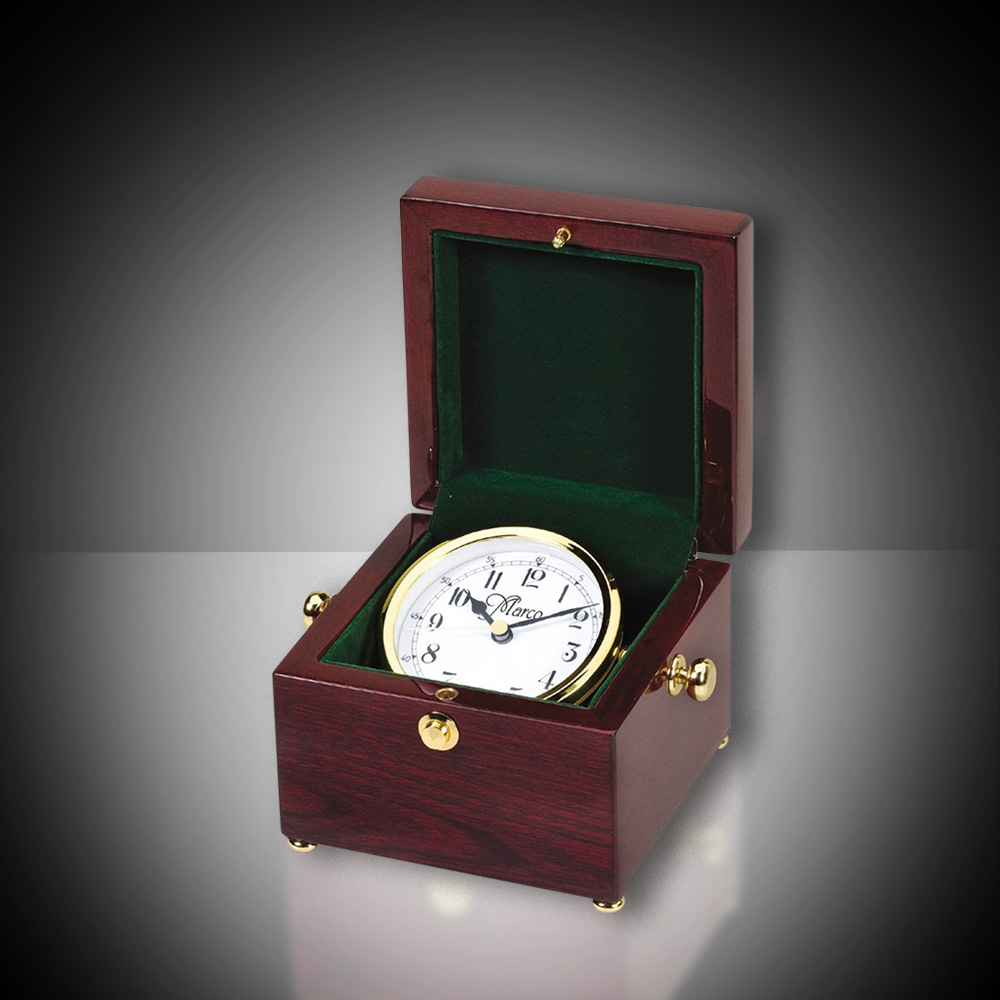 Rosewood Square Desk Clock - Crystal Images, Inc.