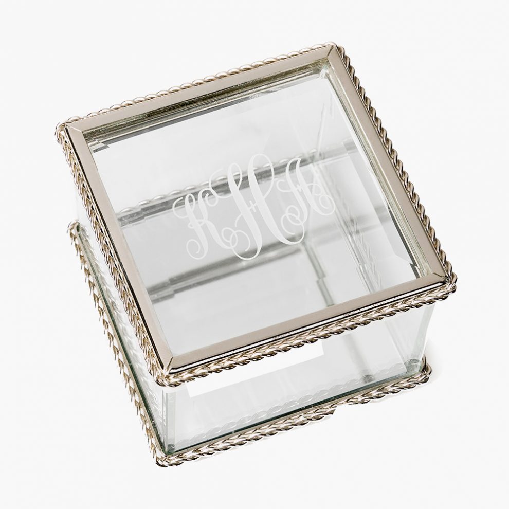 Personalized Glass Box with Decorative Trim - Crystal Images, Inc.