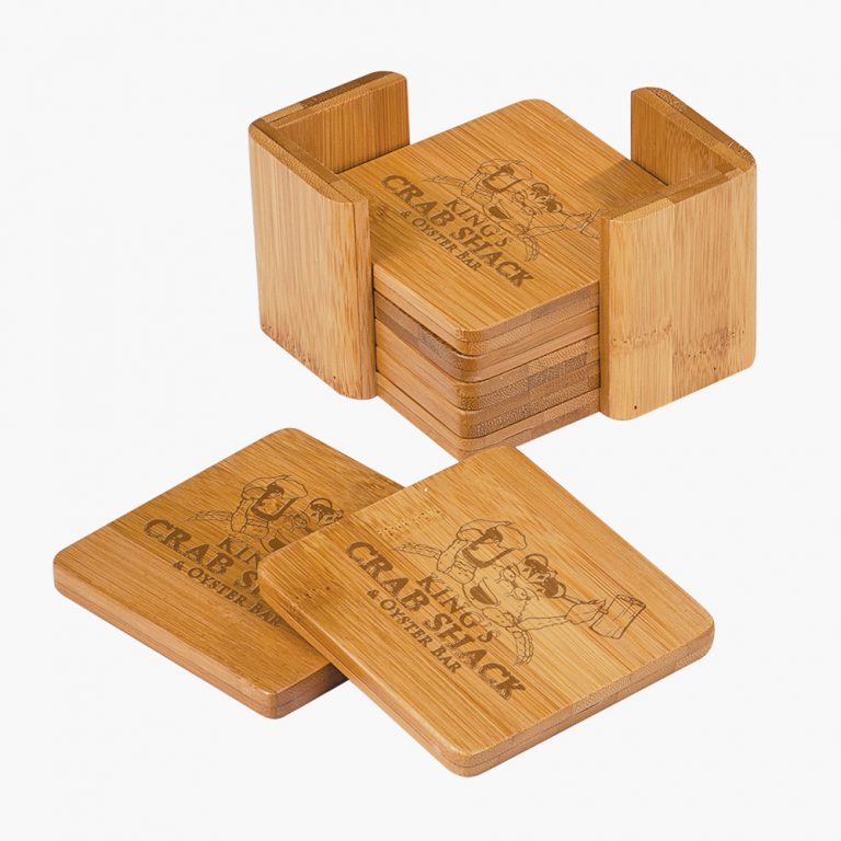 Engraved Bamboo Coaster Set - Crystal Images, Inc.