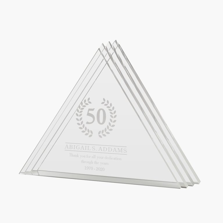 Personalized Acrylic Line Edge Triangle Award - Crystal Images, Inc.