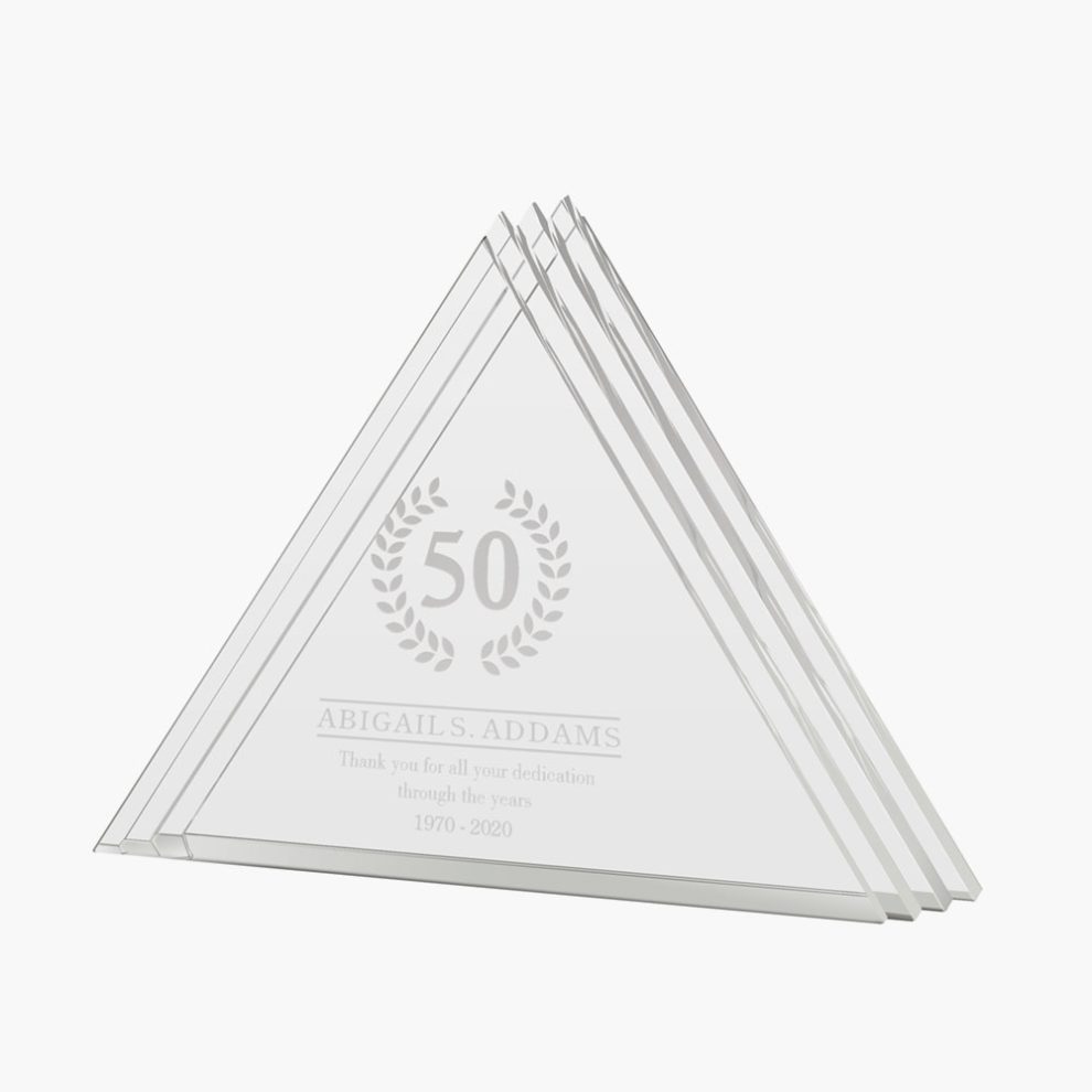 Personalized Acrylic Line Edge Triangle Award - Crystal Images, Inc.