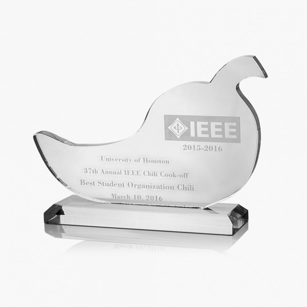 Engraved Acrylic Chili Pepper Award - Crystal Images, Inc.