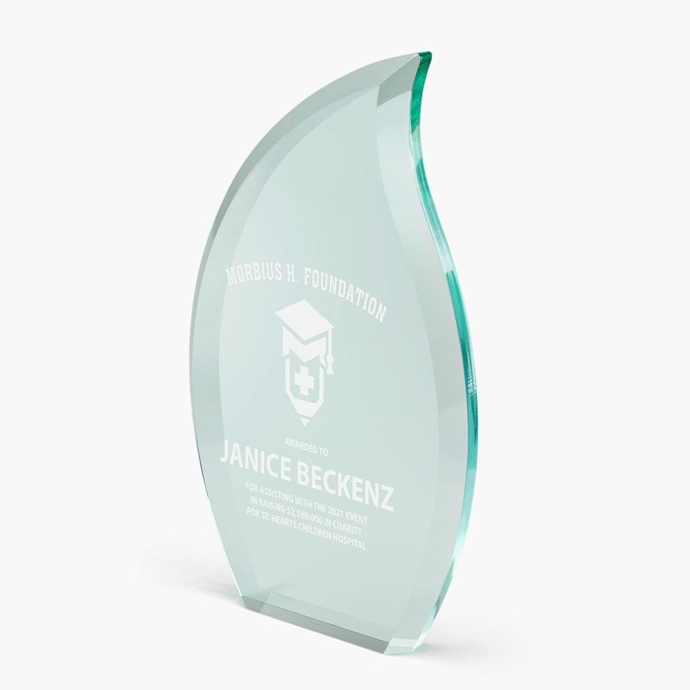 Personalized Acrylic Beveled Flame Award - Crystal Images, Inc.