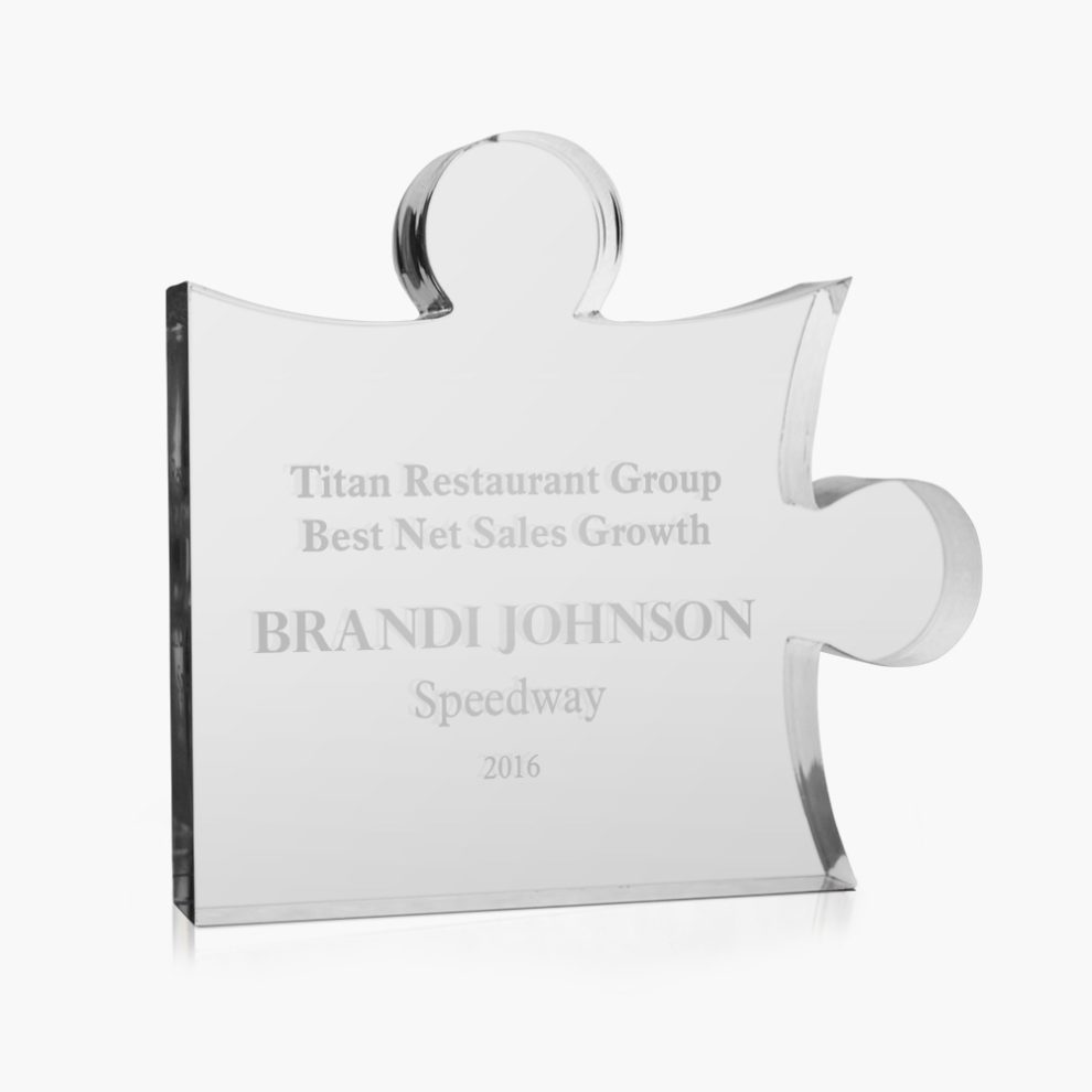 Personalized Acrylic Puzzle Piece Paperweight - Crystal Images, Inc.