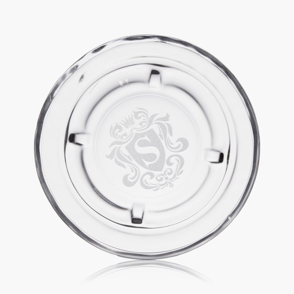 Custom Glass Round Safety Ashtray - Crystal Images, Inc.