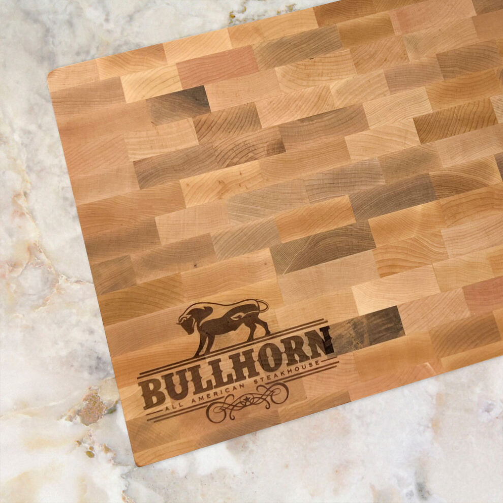 1.5" Thick Engraved Butcherblock Top Cutting Board - Crystal Images, Inc.
