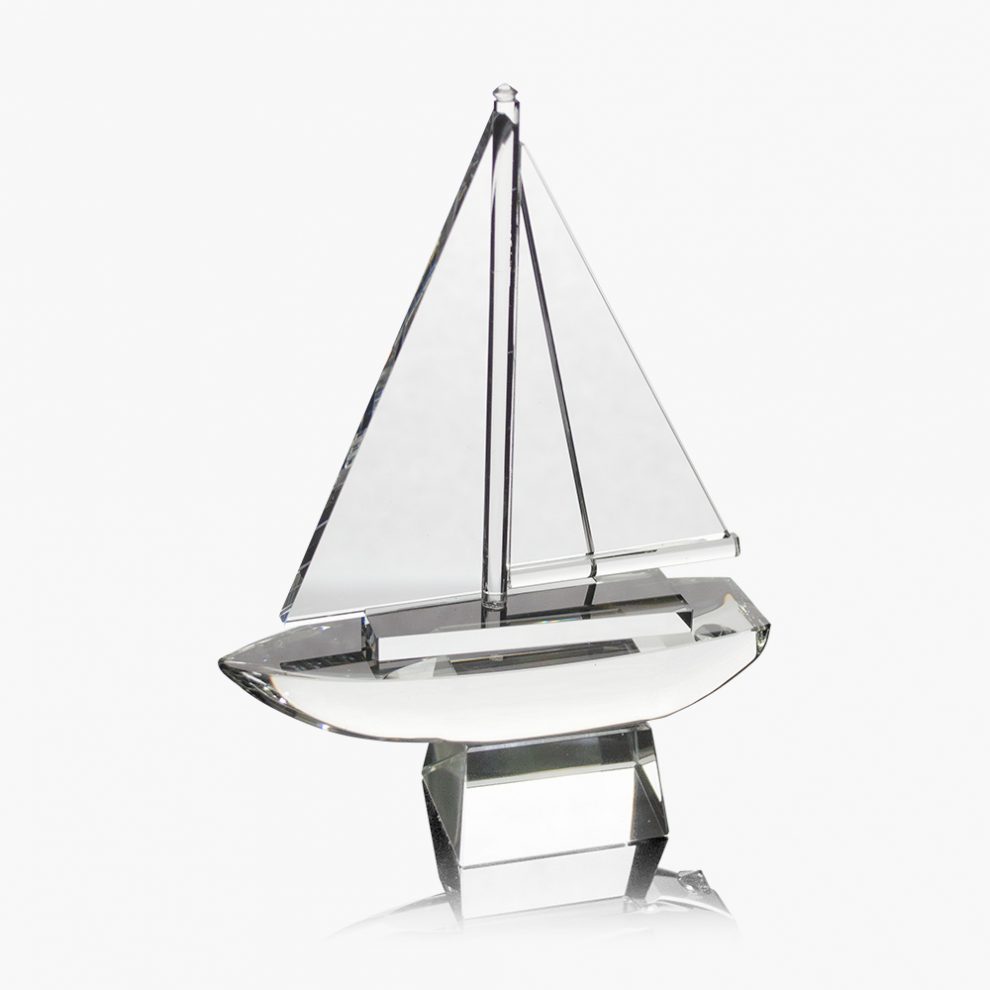 Engraved Crystal Scale Sailboat Award - Crystal Images, Inc.