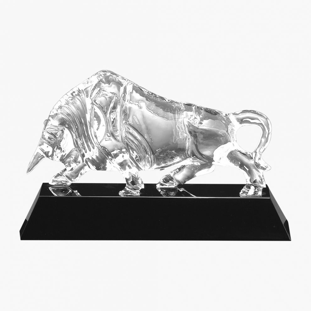 Personalized Crystal Bull Award - Crystal Images, Inc.