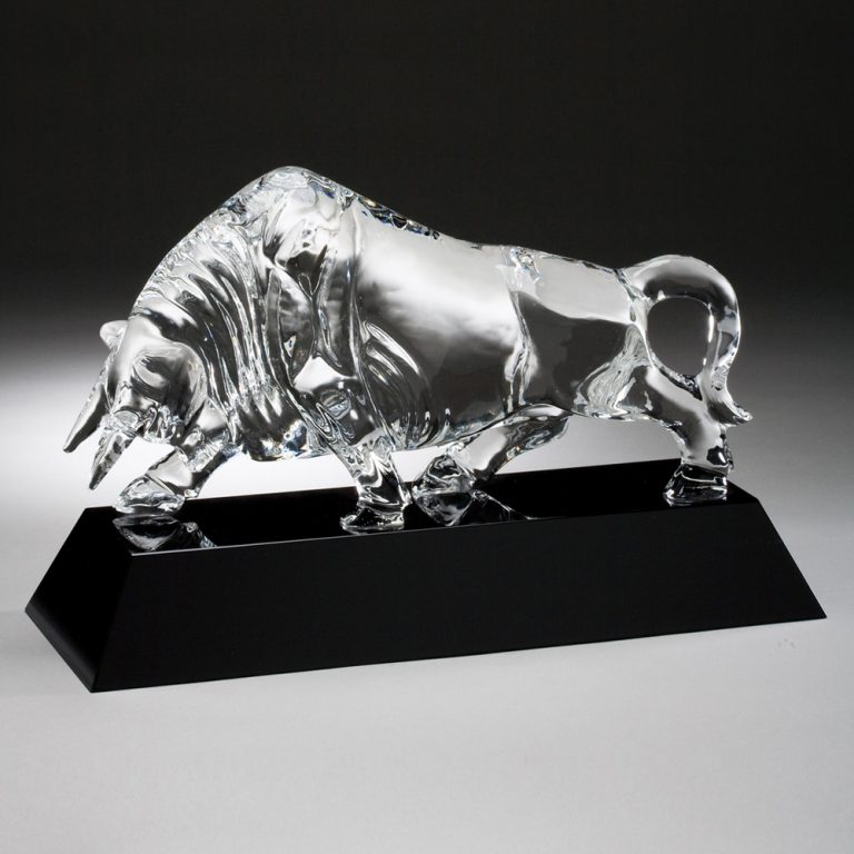 Personalized Crystal Bull Award - Crystal Images, Inc.