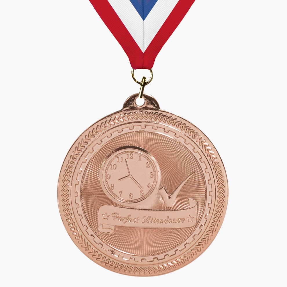 Custom Engravable Perfect Attendance Medal - Crystal Images, Inc.