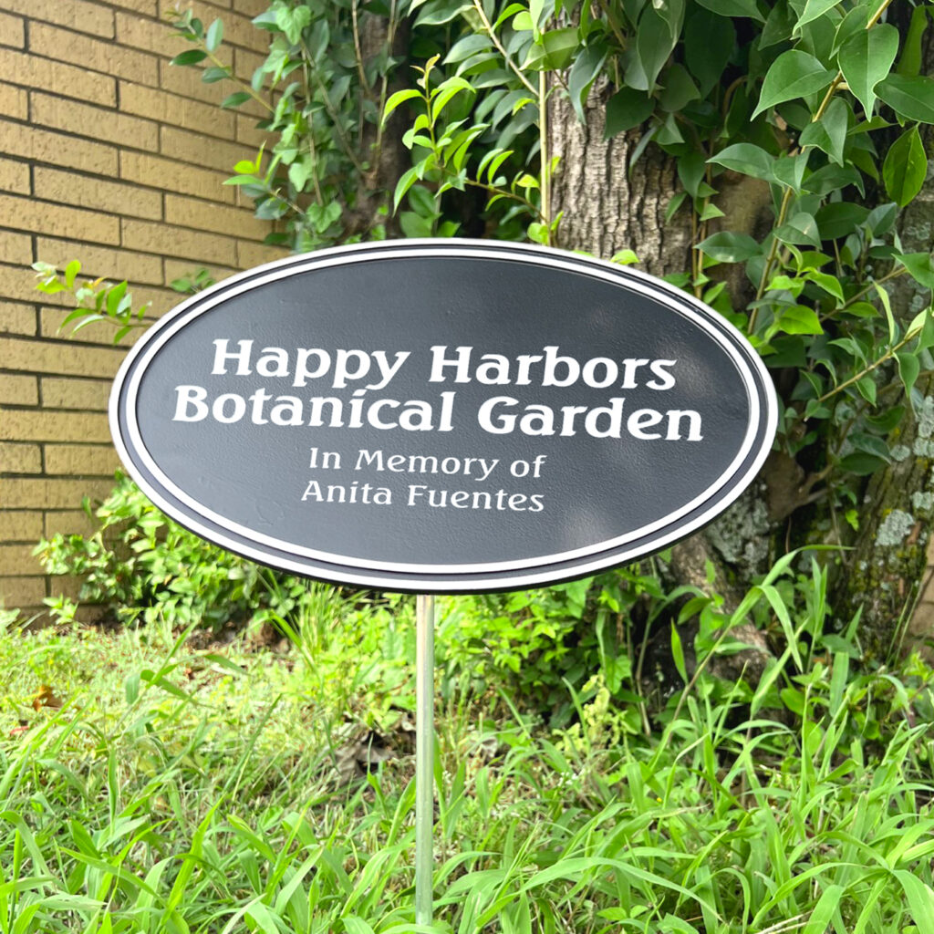 Engraved Oval Outdoor Wall Plaque with Ground Stake - Crystal Images, Inc.