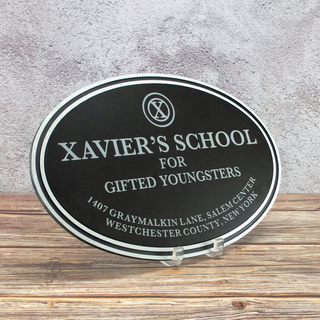 Engraved Oval Outdoor Wall Plaque with Ground Stake - Crystal Images, Inc.