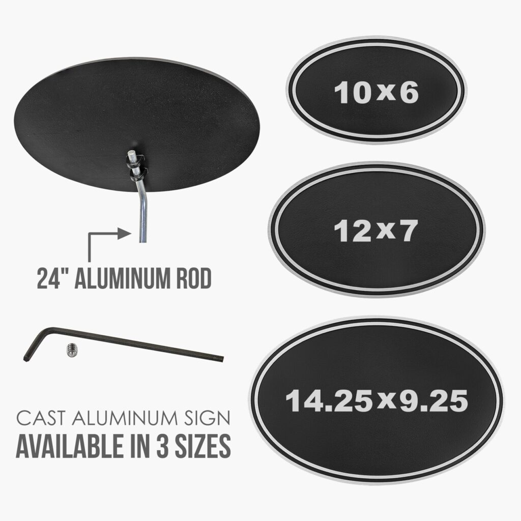 Engraved Oval Outdoor Wall Plaque with Ground Stake - Crystal Images, Inc.