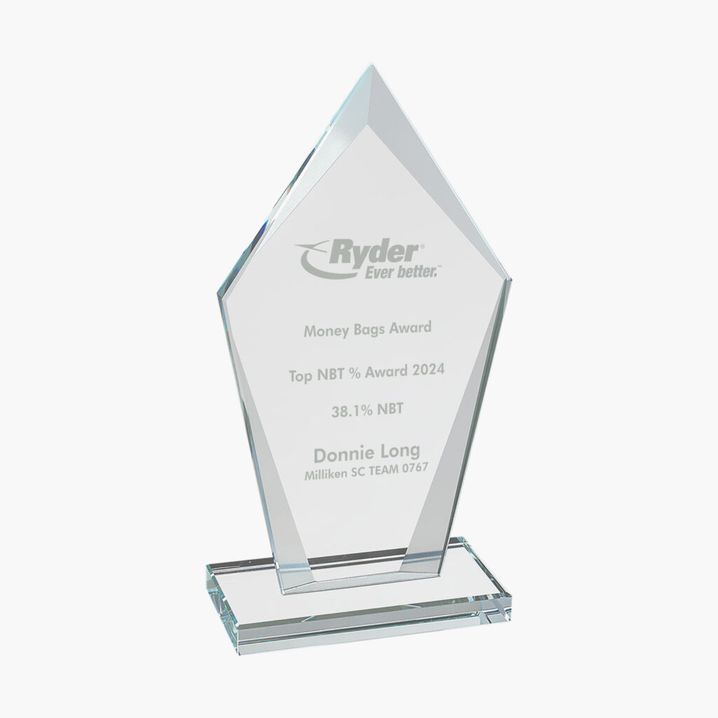 Engraved Clear Glass Diamond Award - Crystal Images, Inc.