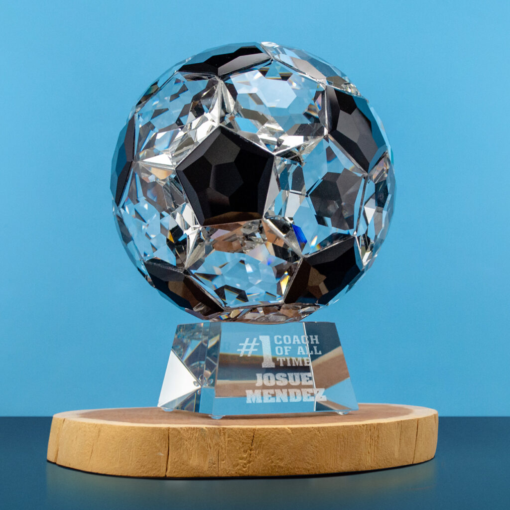 Engraved Crystal Soccer Ball Award - Crystal Images, Inc.