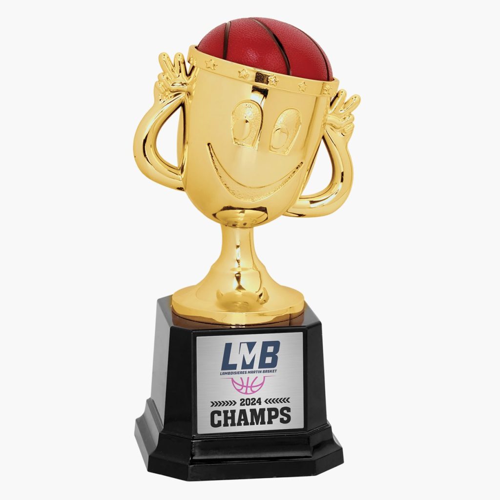 Custom Happy Basketball Trophy Cup - Crystal Images, Inc.