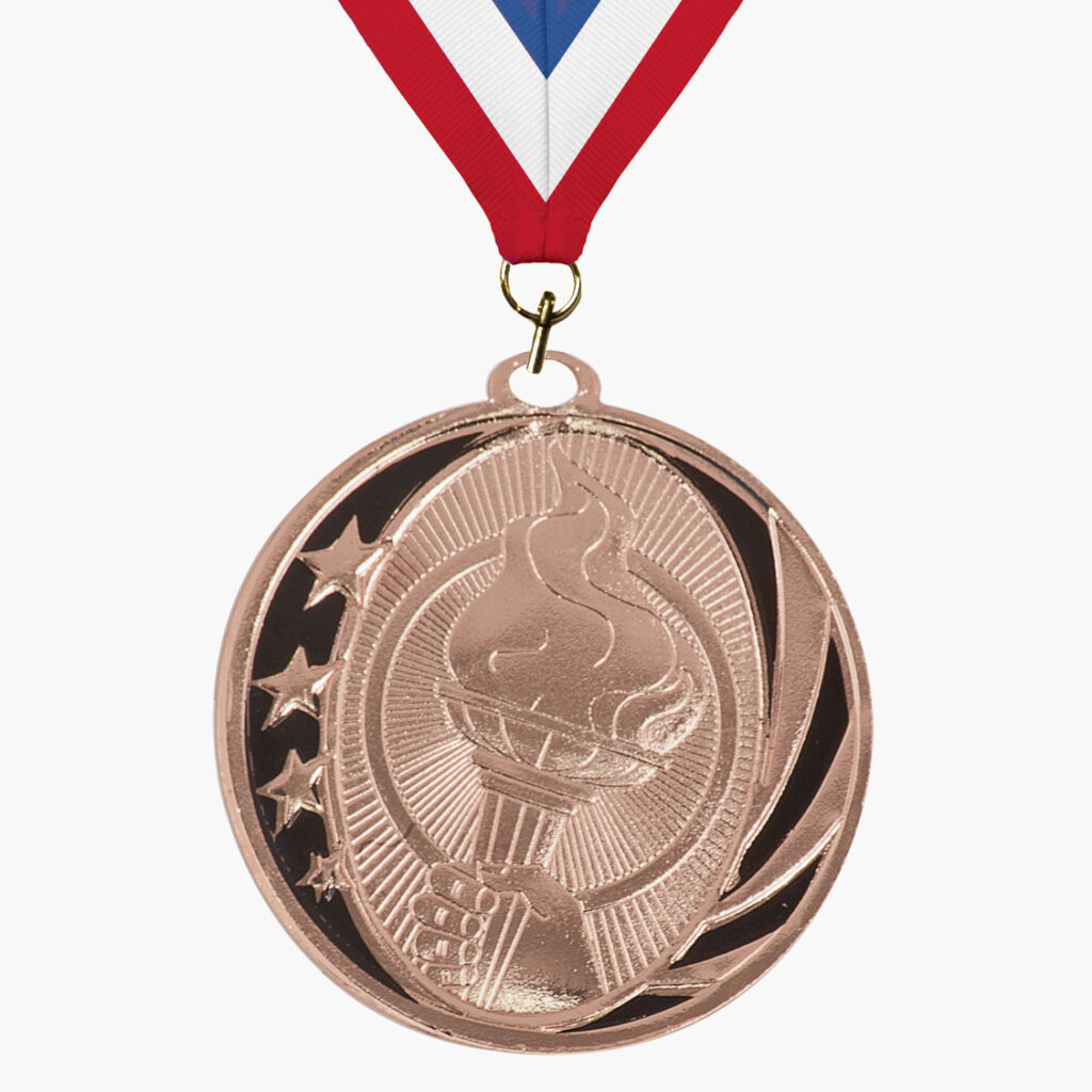 Stars and Stripes Engraved Torch Medal - Crystal Images, Inc.