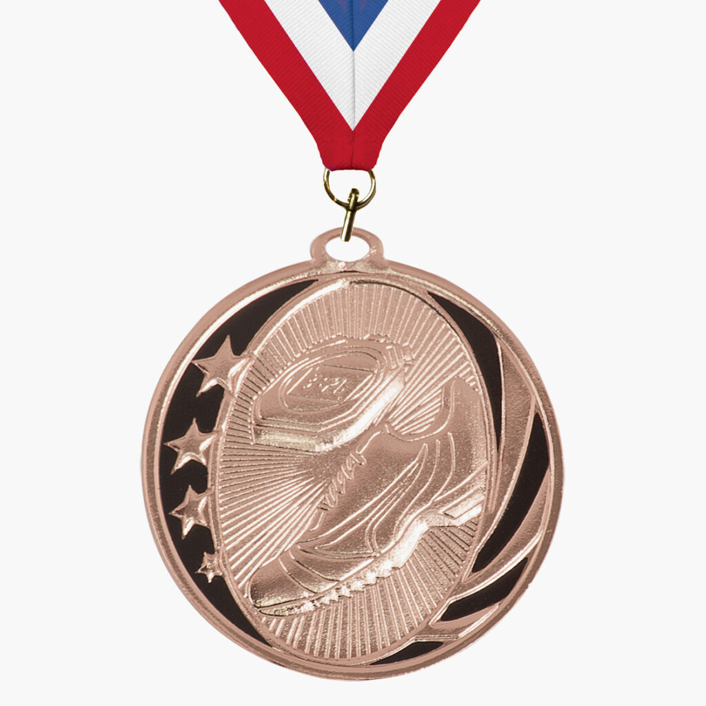 Stars and Stripes Engraved Track Medal - Crystal Images, Inc.