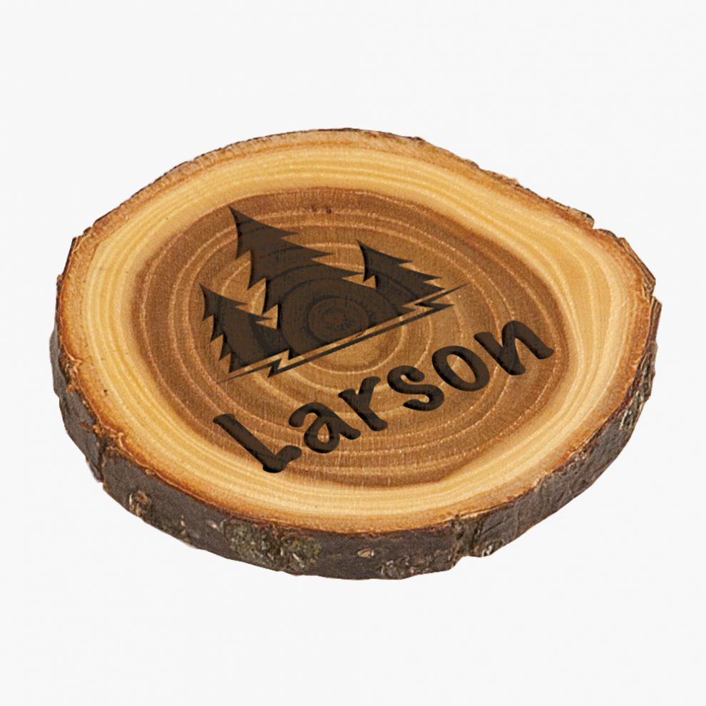 Personalized Wood Log Coaster - Crystal Images, Inc.