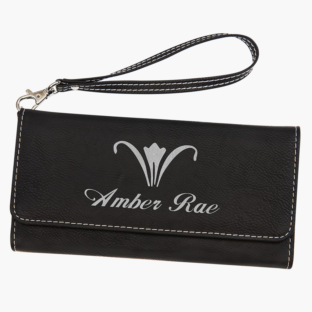 Engraved Leatherette Wallet With Strap - Crystal Images, Inc.