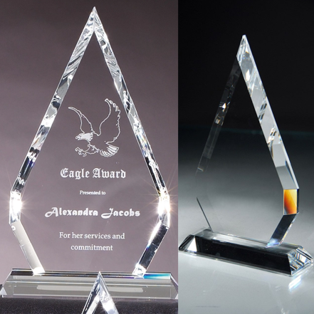 Engraved Crystal Beveled Arrowhead Award - Crystal Images, Inc.