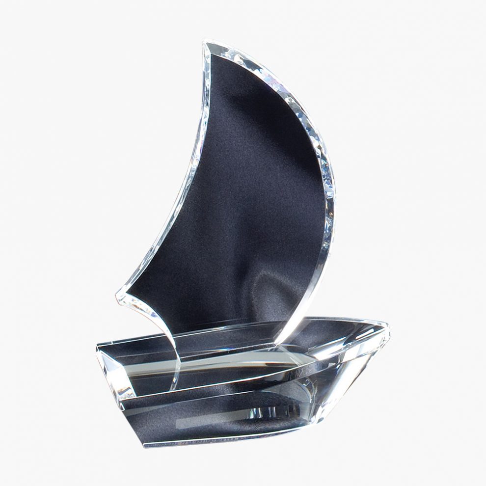 Engraved Crystal Abstract Sailboat Award - Crystal Images, Inc.