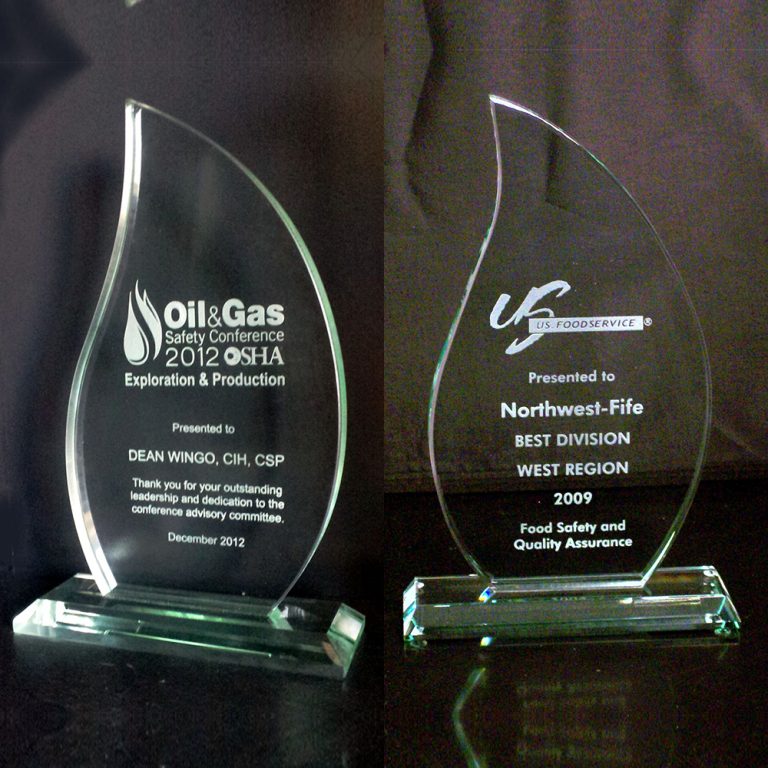 Engraved Glass Flame Award - Crystal Images, Inc.