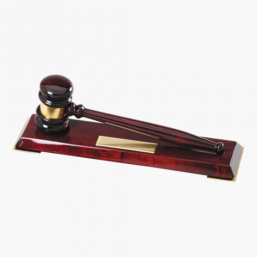 Personalized Rosewood Gavel Set and Stand - Crystal Images, Inc.